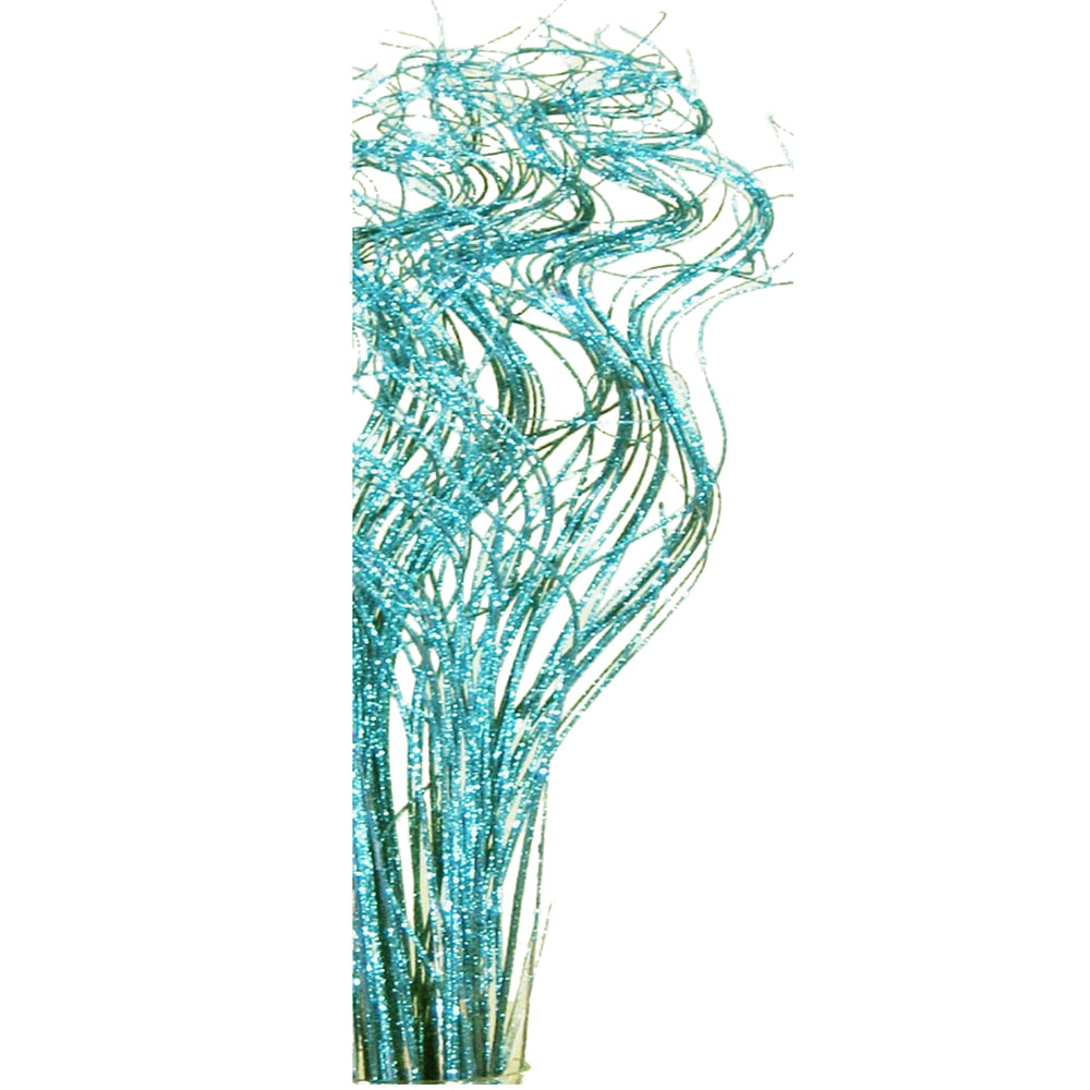 2 Ft Glitter Sparkle Icy Aqua Blue Curly Ting & Blue Sparkle Wispies ...