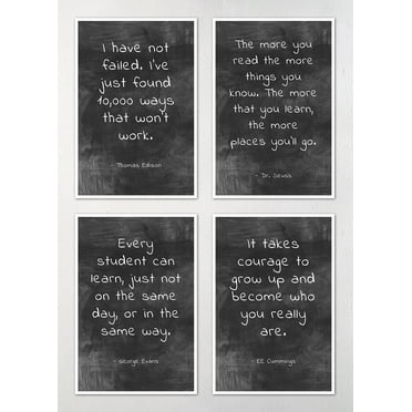 Motivational Classroom Posters - Set of Four 12x18 Prints - Great Gift ...