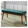 Mid-Century Modern Rexton Green Velvet Bench - Walmart.com
