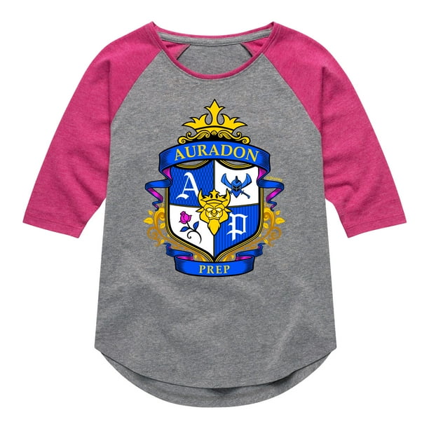 Descendants - Auradon Prep Crest- Toddler And Youth Girls Raglan ...