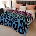 Animal Gradient Throw Blanket for Couch Leopard Print Soft and Warm ...