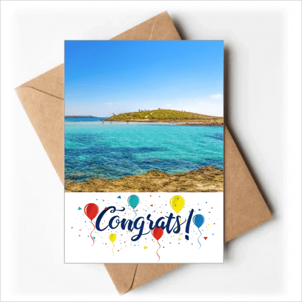 Ocean Water Island Science Nature Picture Wedding Cards Congratulations ...