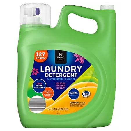 M.M Ultimate Clean Liquid Laundry Detergent, Paradise Splash Scent (196 ...