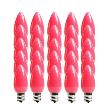 E12 & C9 Pink Transparent LED Bulb - 25 - Walmart.com