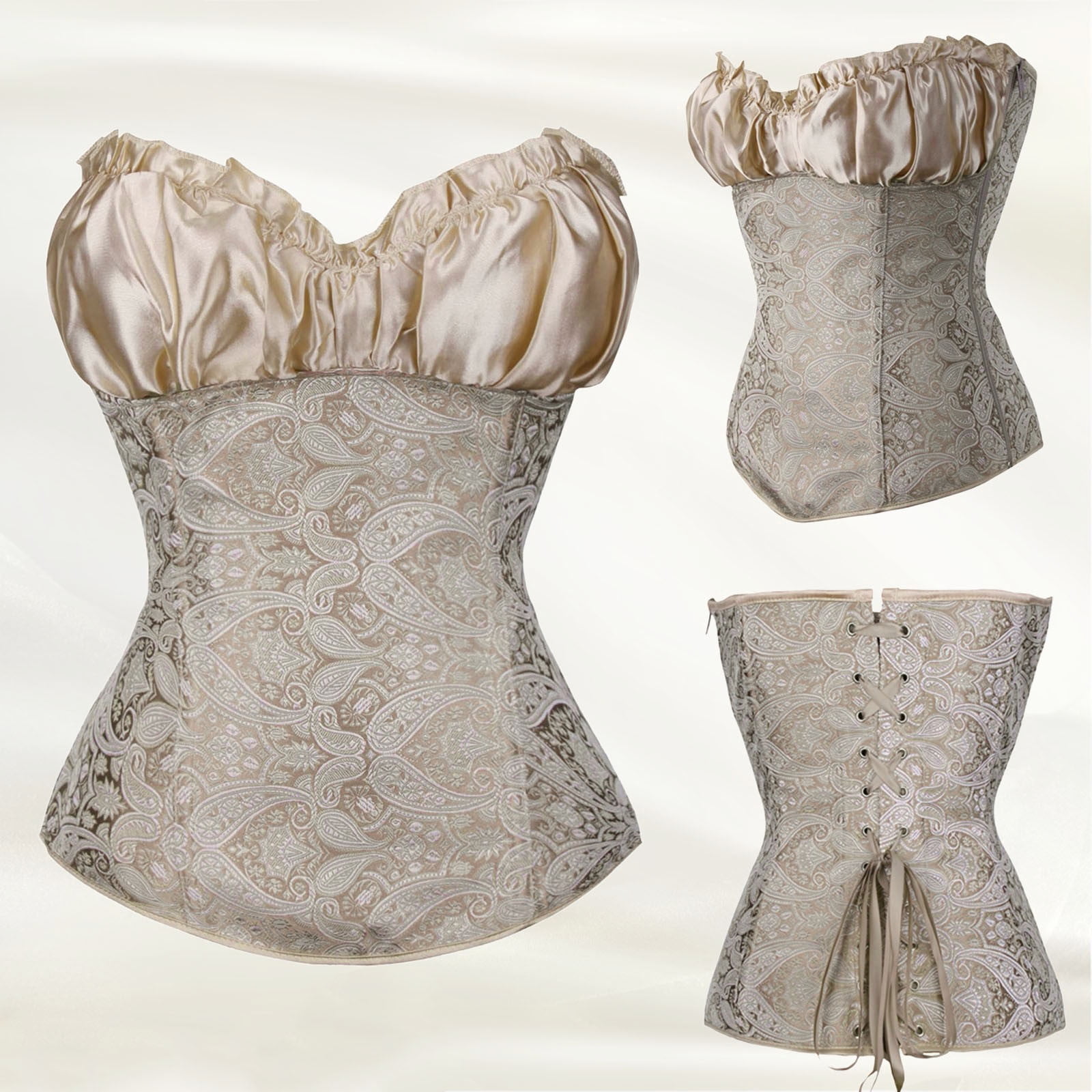 Click here for Endives Shapers Womens Satin Corset Cutting Push-U... prices