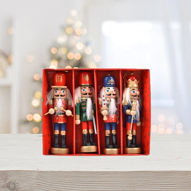 Elodie 4 Pieces Nutcracker Puppet Statues Gift Artificial Ornaments for ...