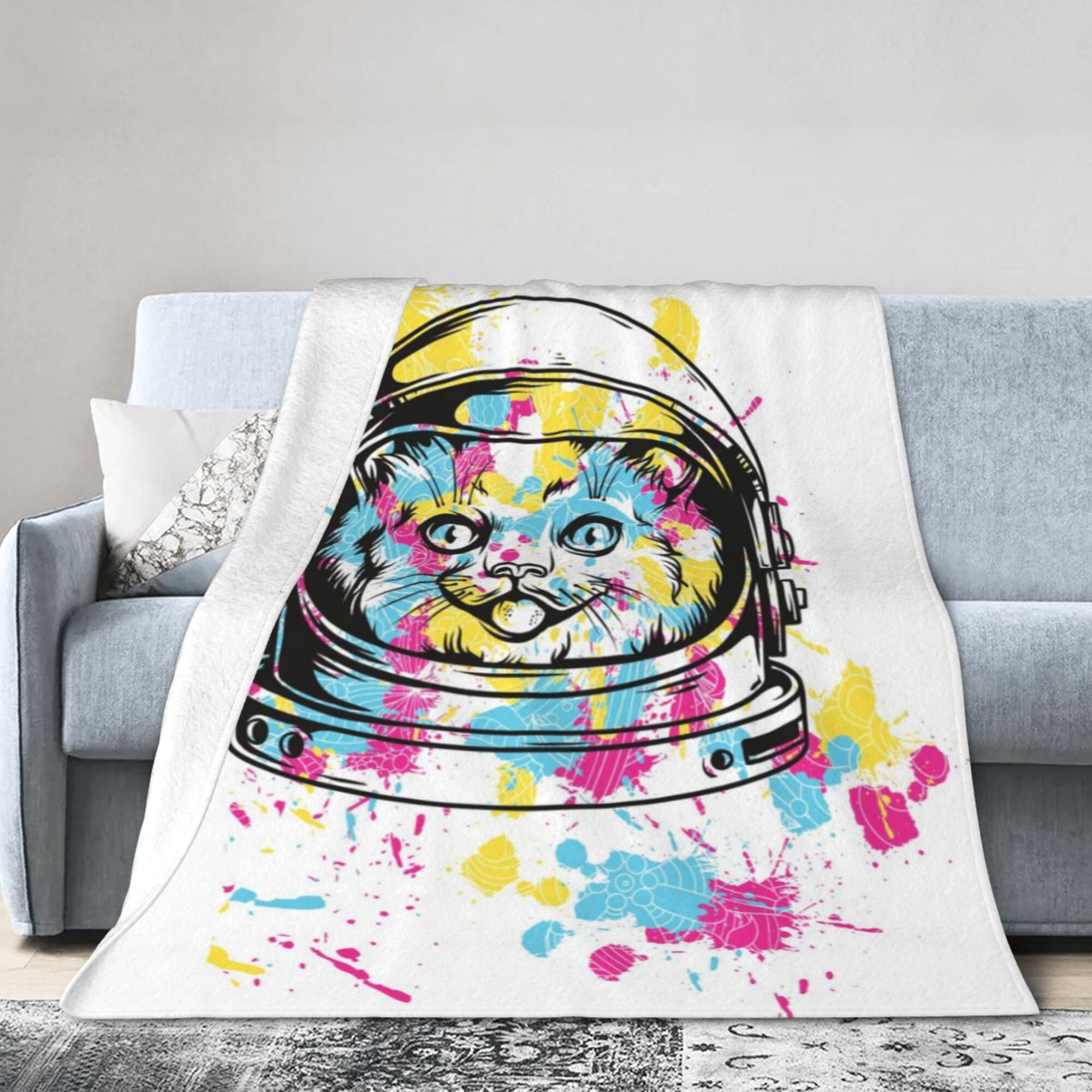 ZICANCN Cat Space Nasa Anti-Pilling Flannel Bed Throw Blankets - Couch ...