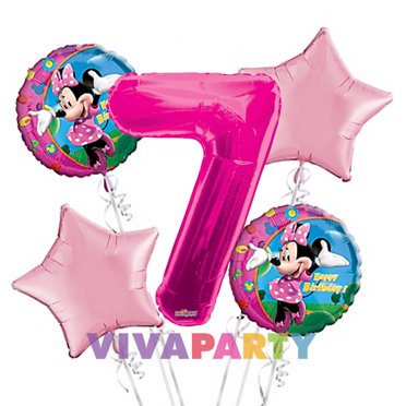 Minnie Mouse Balloon Bouquet 2nd Birthday 5 pcs - Party Supplies ...
