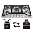 GASLAND 5 Burner Built-in Gas Cooktop, 30" NG/LPG Convertible Gas ...