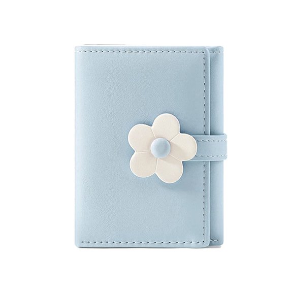 Simple and cute small flower student wallet, fashionable three-fold ...