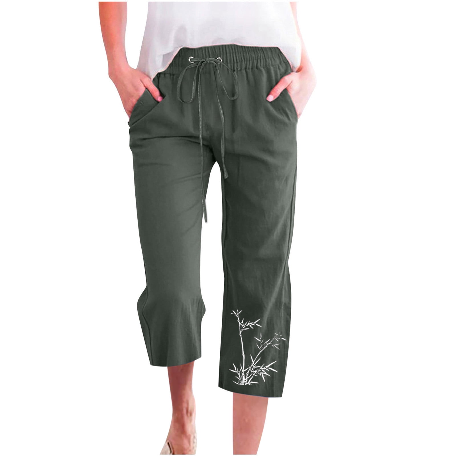Click here for Lcziwo Women Capri Linen Pants For Summer capri Pa... prices