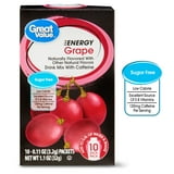 Great Value Grape Energy Powdered Drink Mix 1.1 oz 10 Packets with 60 ...