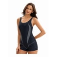 Top-kevin Swimsuit Women Boyleg One Piece Water Aerobic Competitive ...