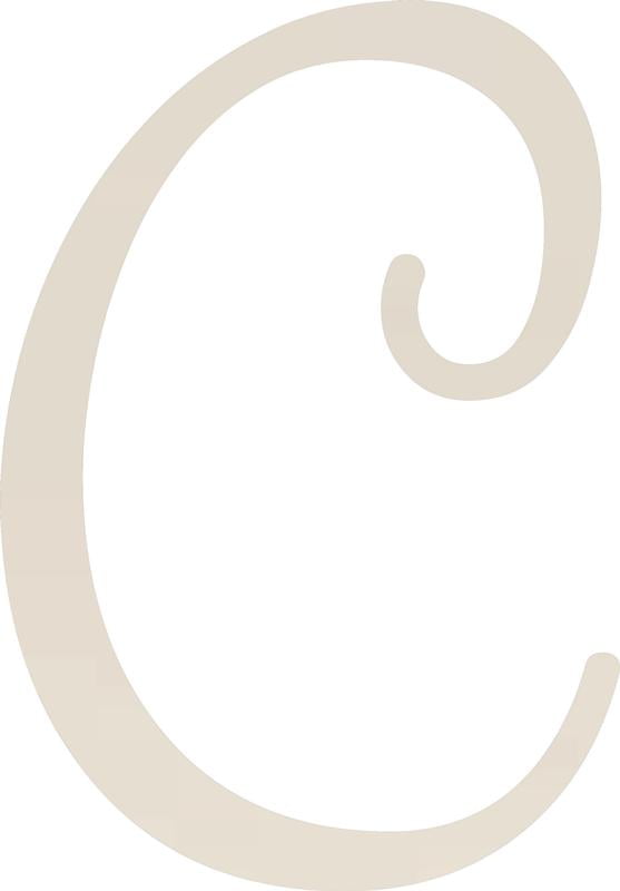 Acrylic Letter C Script, 3'' Tall White Alphabet Craft, Color Options ...