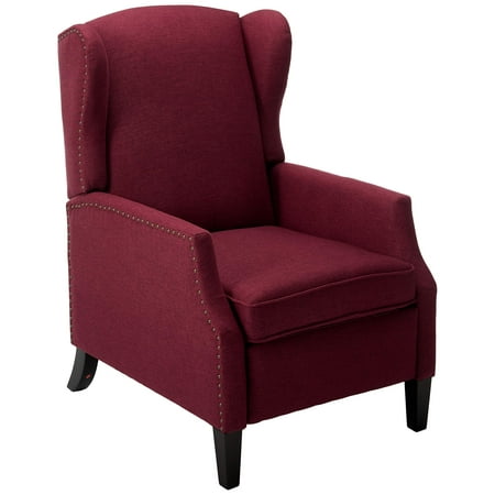 Great Deal Furniture Weyland Wingback Traditional Fabric Recliner (Deep ...
