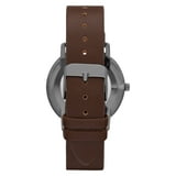George Men's Watch, Gunmetal Case, Blue Easy Read Dial, Brown Vegan ...
