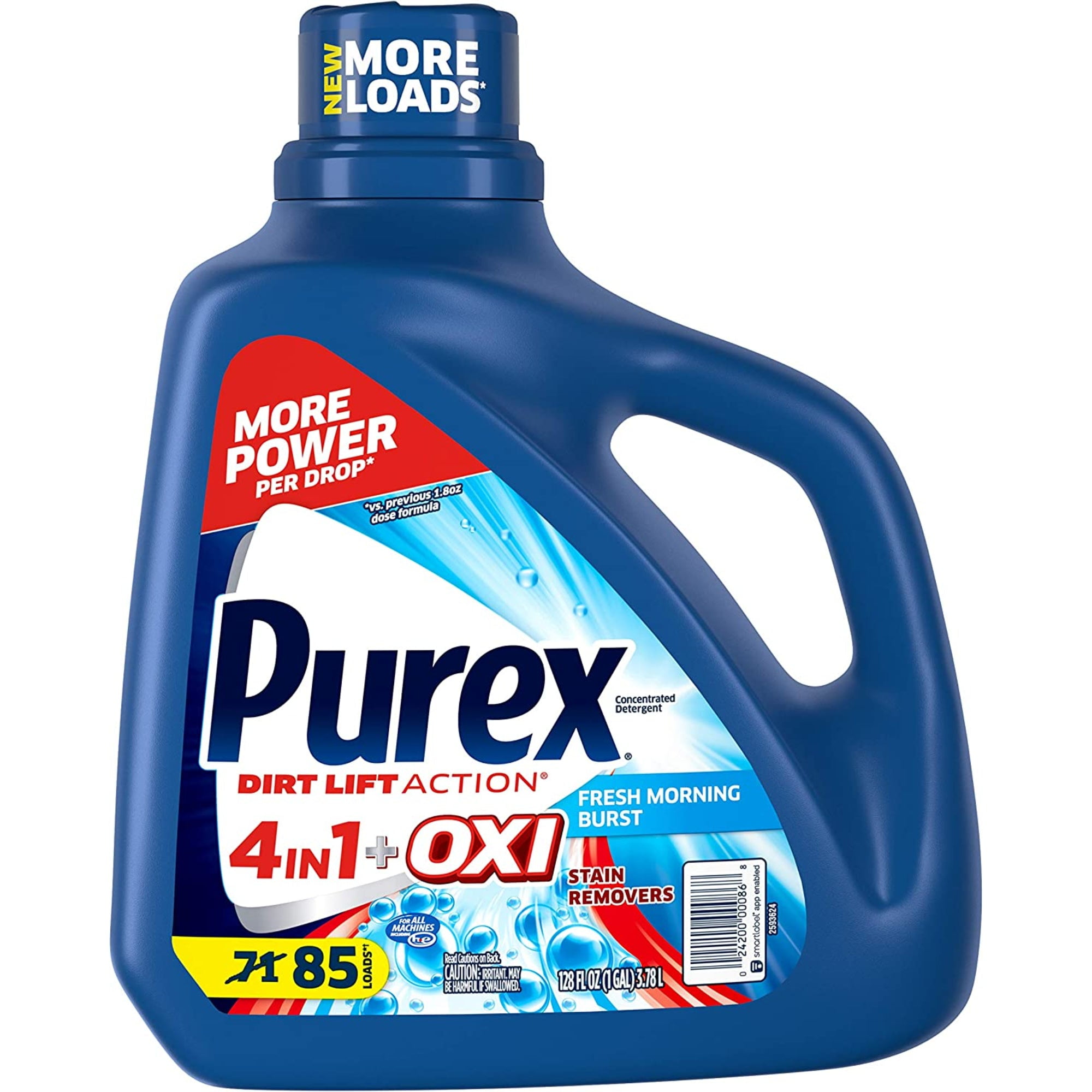 Purex Liquid Laundry Detergent Plus Oxi, Fresh Morning Burst, 128 Fluid ...