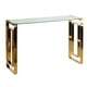 Cortesi Home Laila Console Table in Gold Stainless Steel and Clear ...