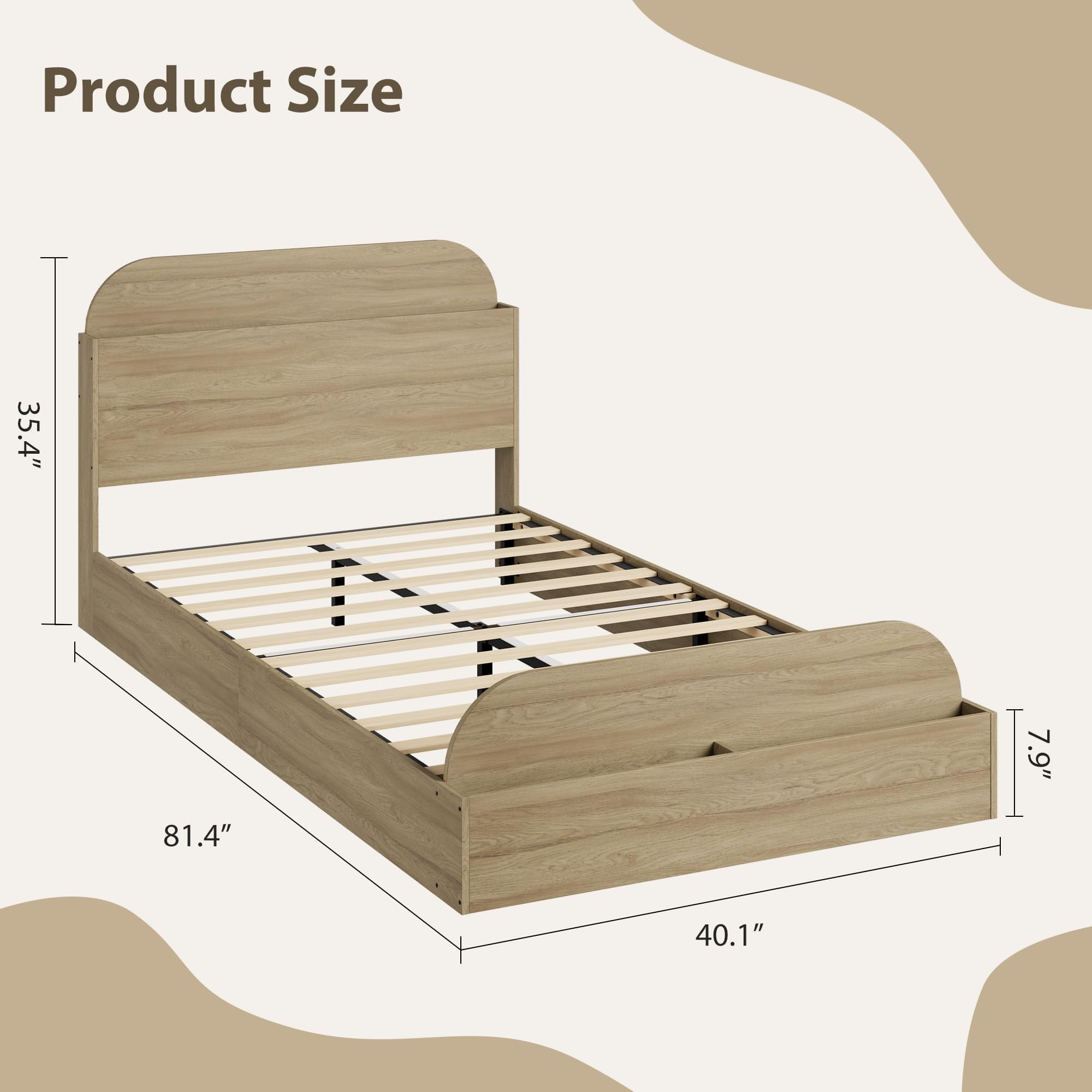 Click here for Edtara Platform Wooden Bed Frame  Floor-Low Design... prices