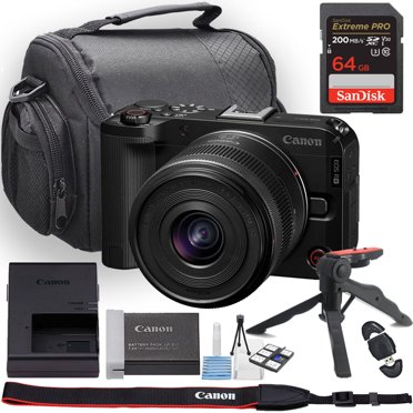 Canon EOS R50 4K Mirrorless Camera Bundle with RF-S 18-45mm Lens ...