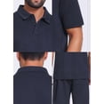 DARING DIVA Men's 2 Pieces Jacquard Polo Shirt & Drawstring Shorts ...