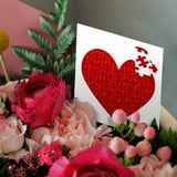 3dRose, Large Red Heart Made Of Puzzle Pieces, 12 Greeting Cards with ...