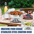 IMACONE 5QT Chafing Dish Buffet Set, 8 Pack Stainless Steel Warmer Trays, Round Glass Lid ...