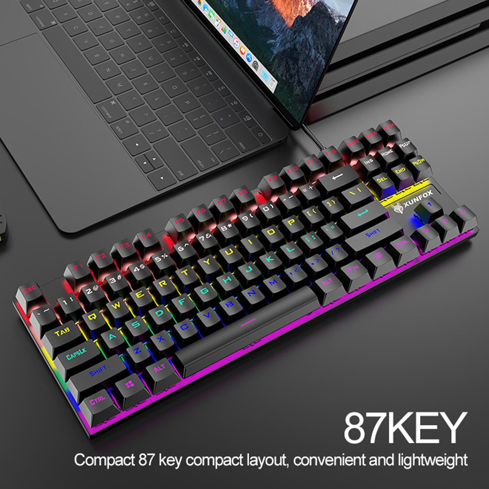 RGB 87 Keys Gaming Real Mechanical Keyboard -Resistant Design ...