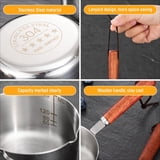 MOQIN 304 Stainless Steel Mini Soup Pot with Wooden Handle Breakfast ...
