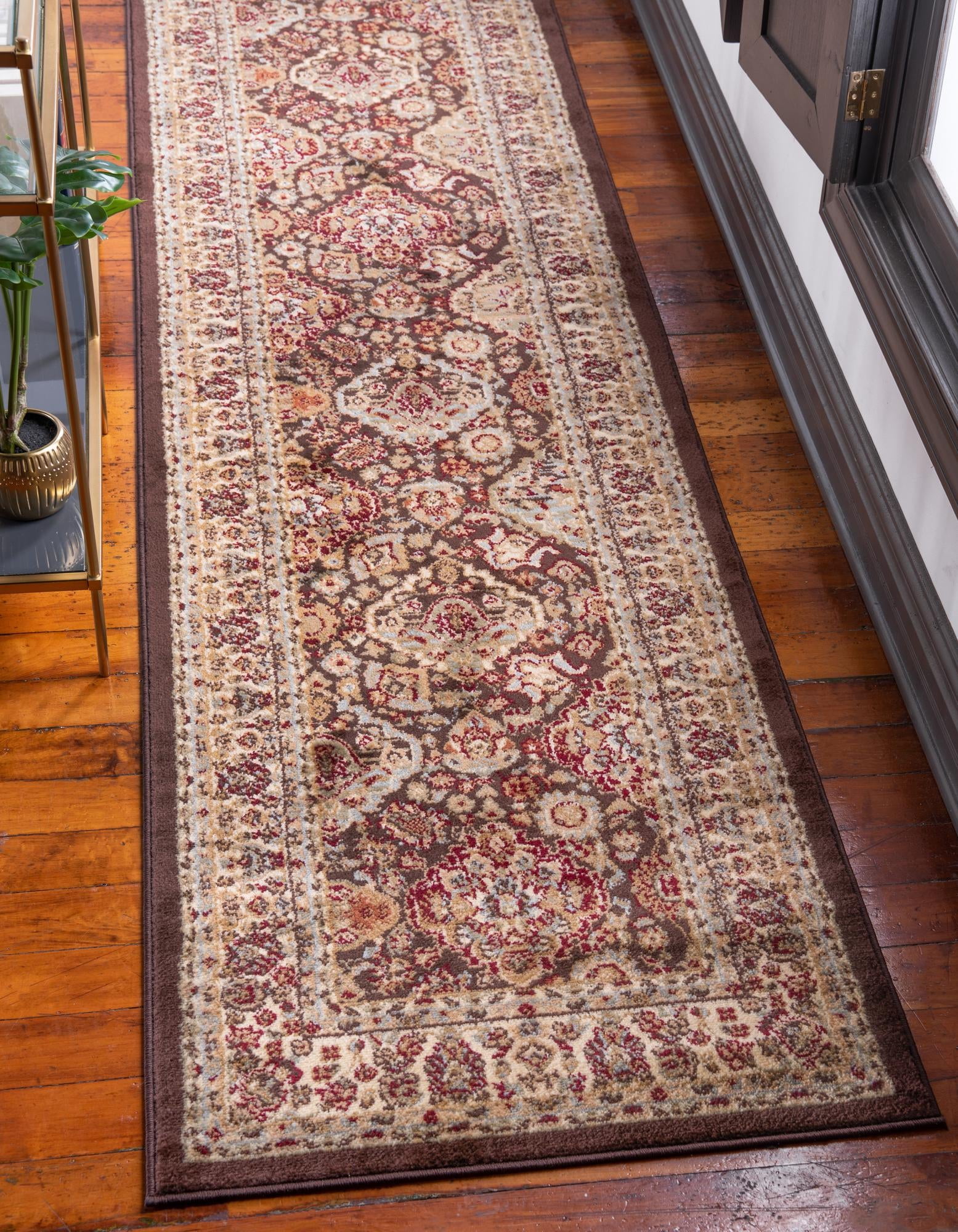 Rugs.com Aditi Collection Rug – 2' 7 x 10' Runner Brown Low Rug Perfect ...