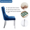 High-end Dining Chairs,Upholstered Tufted Side Chair with Chrome ...