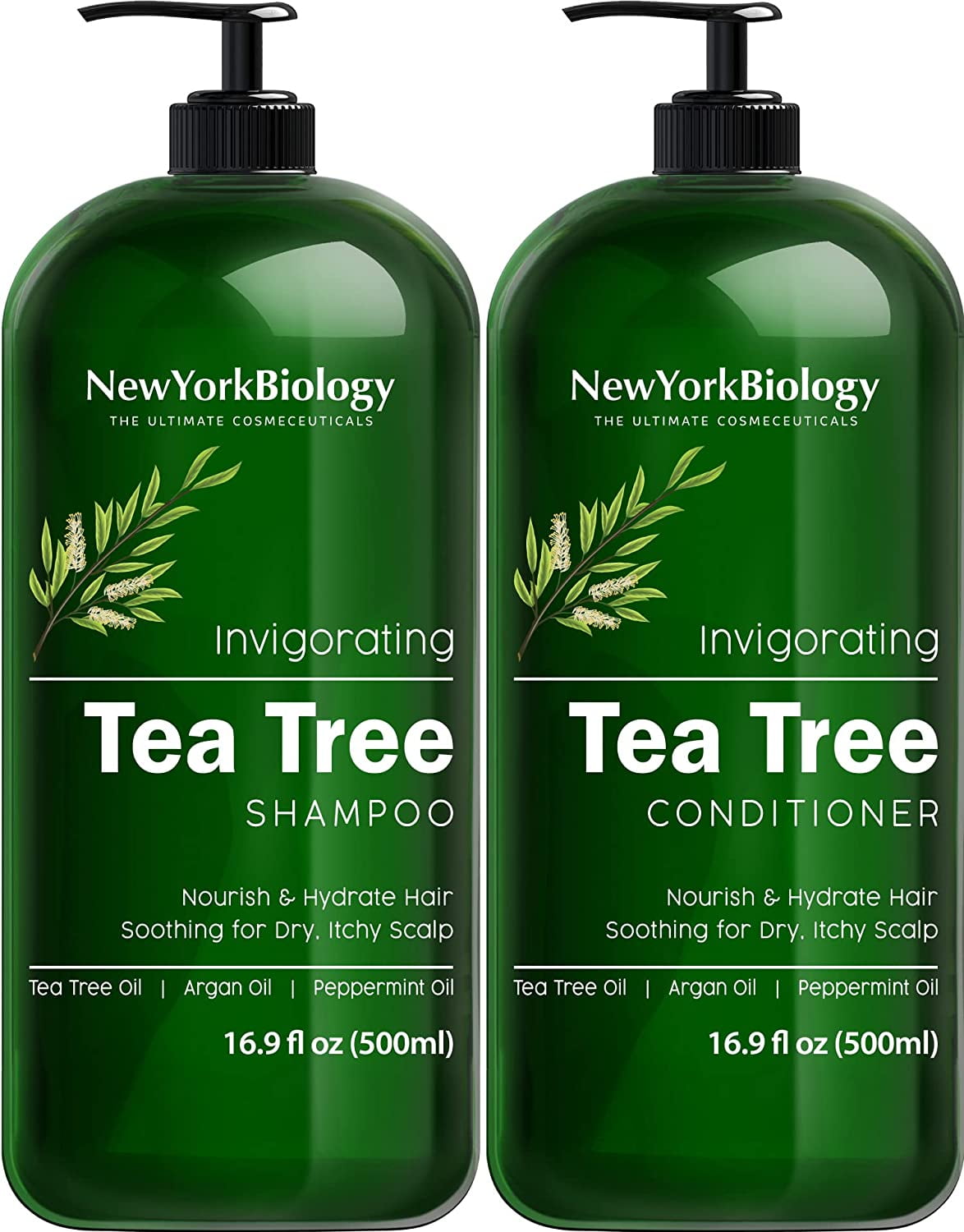 New York Biology Tea Tree Shampoo and Conditioner Set 16.9 fl Oz ...