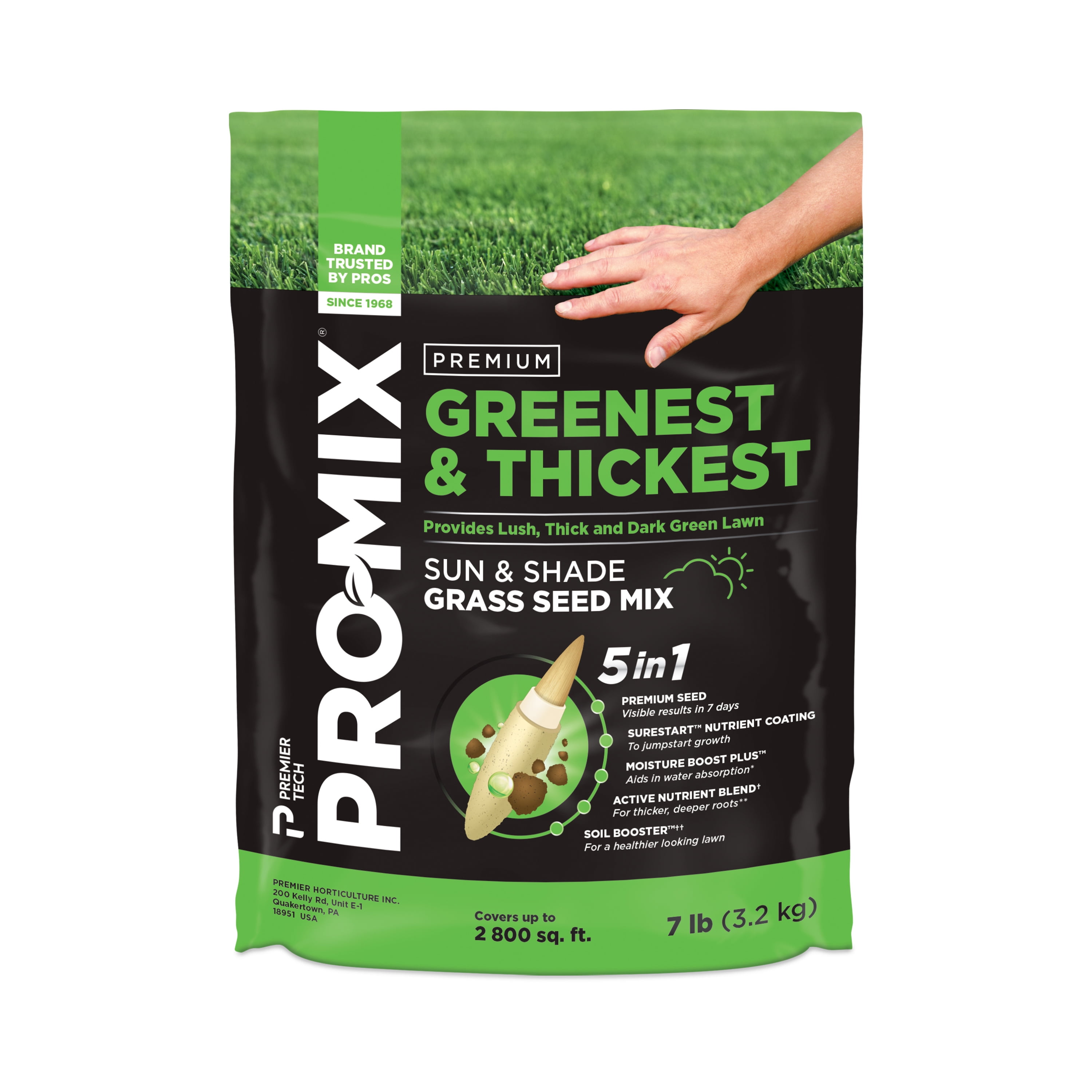 PRO-MIX Premium Greenest & Thickest Grass Seed, 7 lbs - Walmart.com
