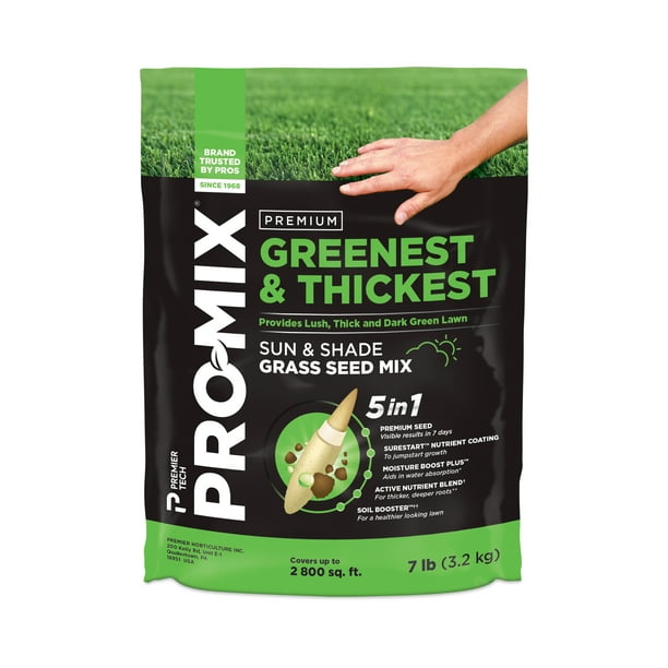 PRO-MIX Premium Greenest & Thickest Grass Seed, 7 lbs - Walmart.com