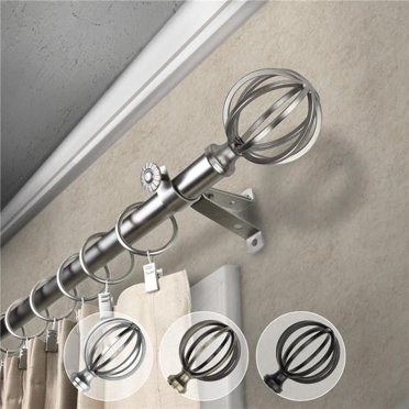 Tulip 1" Curtain Rod 120-170 inch - Bronze - Walmart.com