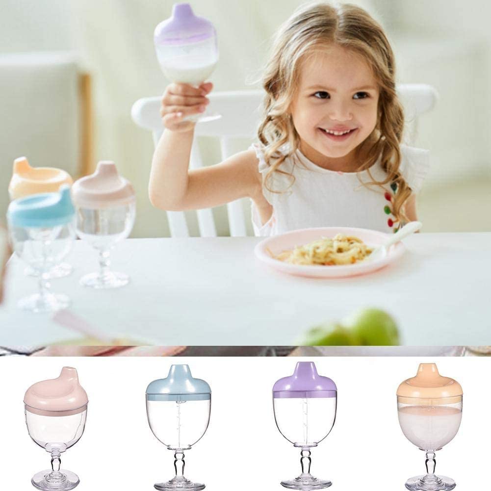 150ML Baby Goblet Party Cup Plastic Wine Glass Beverage Mug Milk Bottle with Lid Toddler Cup ...
