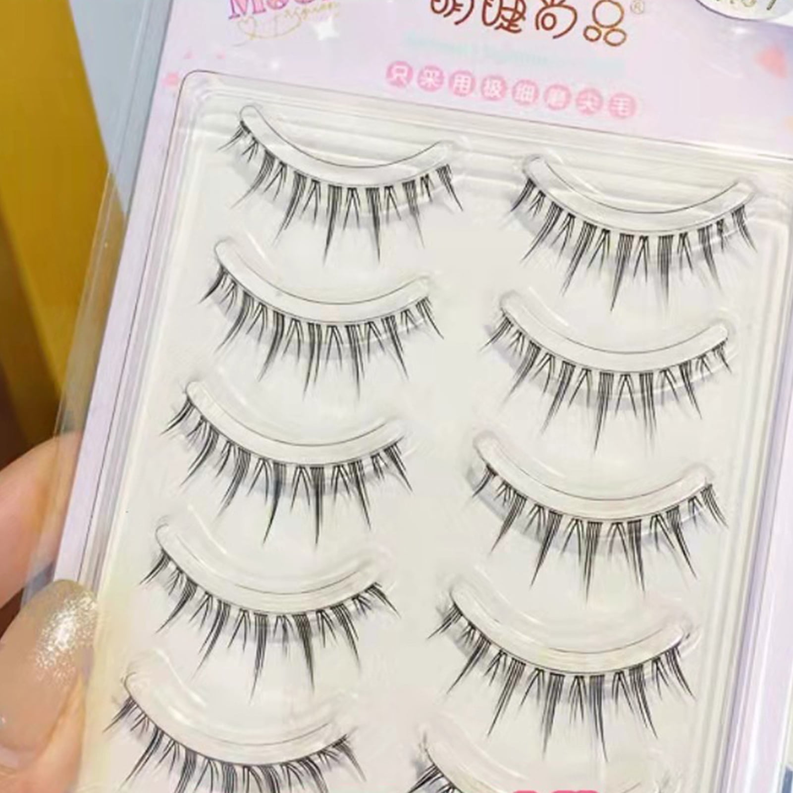 5 Pairs of Natural Curling False Eyelashes Reusable Contact Lens ...