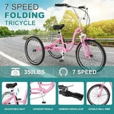 Lilypelle Adult Folding Tricycle with Low Step Through,20/24/26 inch 3 ...