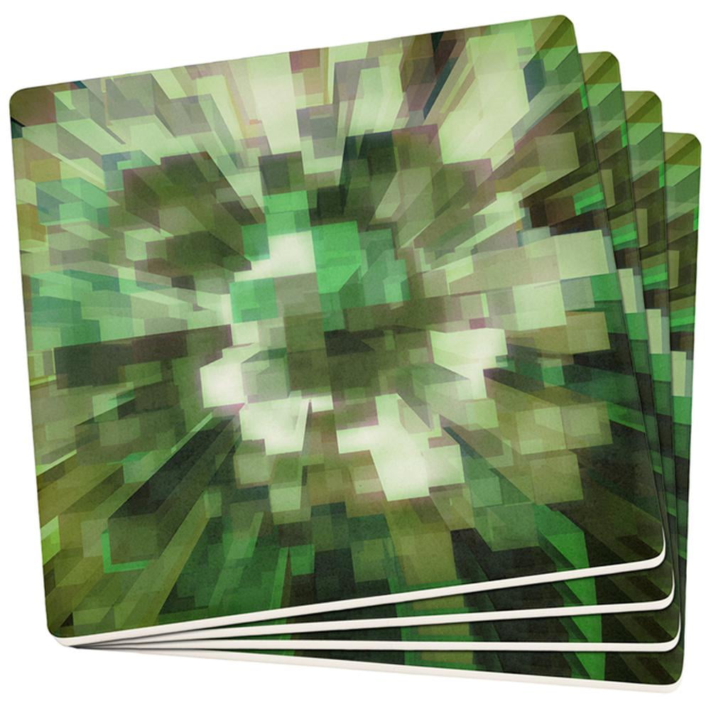 World Game Builder Camo Blocks Set of 4 Square Sandstone Coasters ...