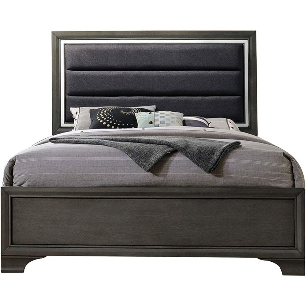 Bed, King, Fabric & Gray - Walmart.com