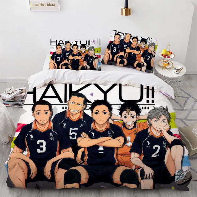 Anime Haikyuu Comforter Bedding Set 3D Print Comfy Cartoon Haikyuu Full ...