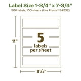 Avery EcoFriendly Rectangle Labels, 1-3/4" x 7-3/4", 500ct - Walmart.com