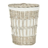Safavieh Maggy Nautical Storage Hamper with Liner and Removable Lid ...
