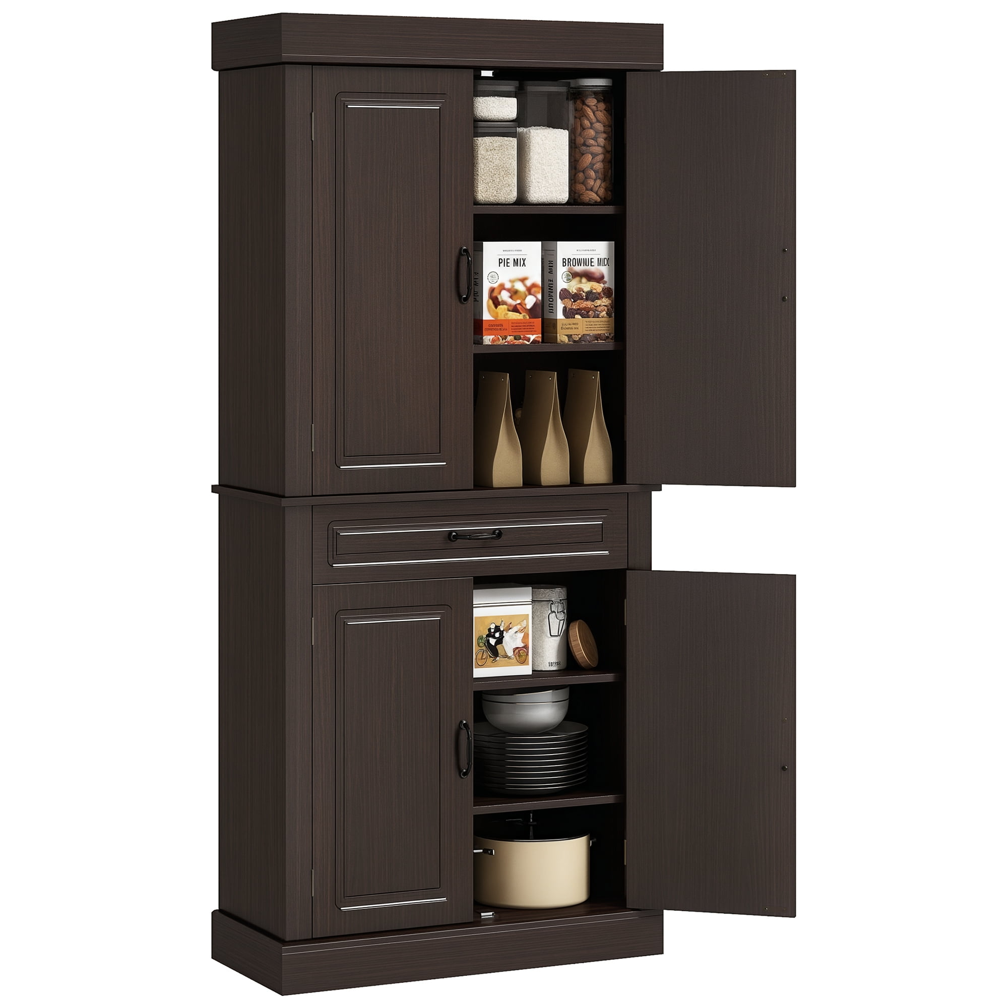 Click here for Homcom 71 Freestanding Kitchen Pantry With 4 Doors... prices