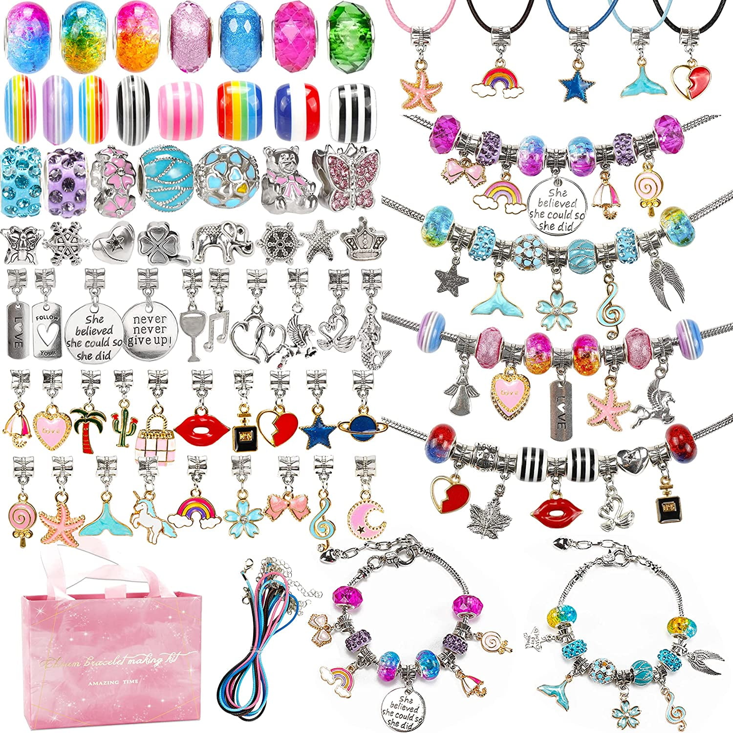Click here for Zctt 130 Pieces Charm Bracelet Making Kit Includin... prices