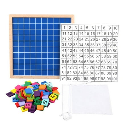 Wooden Montessori Hundred Board Math 1 To 100 Consecutive Numbers ...