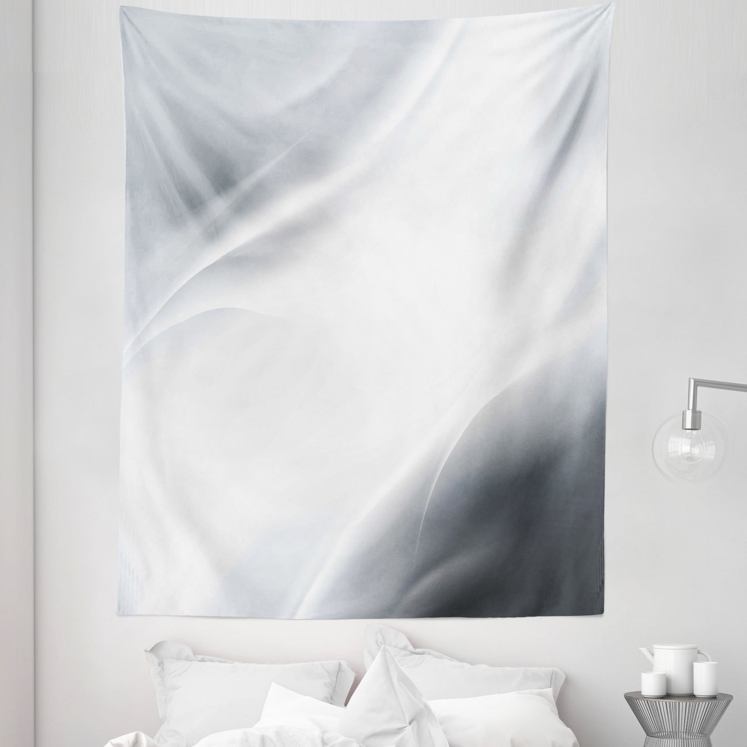 Grey Tapestry, Abstract Framework with Ombre Inspired Design Corners ...