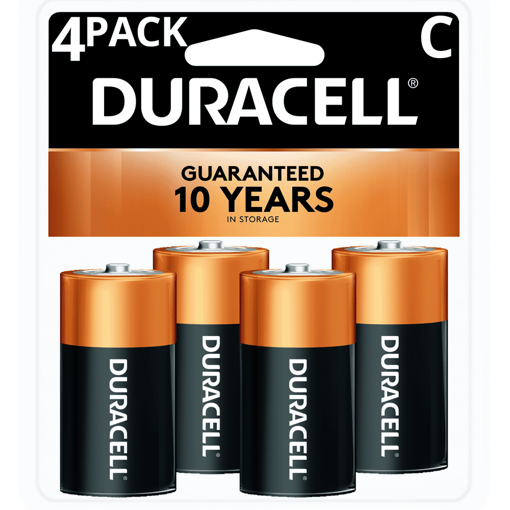 Duracell Coppertop C Battery, Long Lasting C Batteries, 4 Pack ...