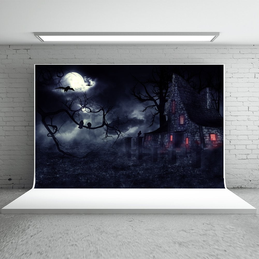 MOHome 7x5ft Haunted Halloween Backdrops Photography Dark Night ...
