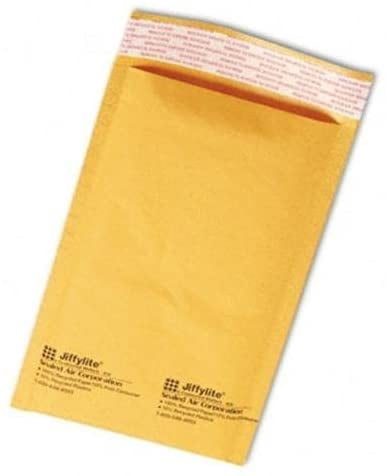 Jiffylite Self-Seal Mailer, Side Seam, #000, 4" x 8", Golden Brown, 25 ...